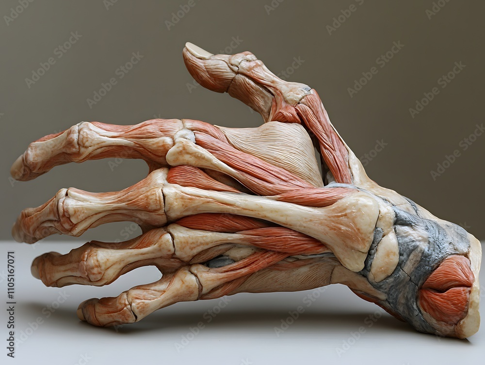 Detailed Anatomical Structure of Human Hand and Forearm Showing Muscles ...
