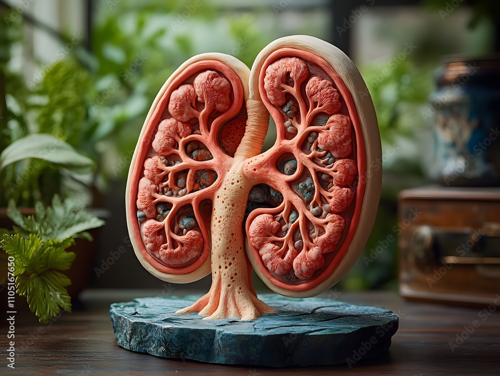 Highly detailed and 3D rendering of the internal structure of a human ...