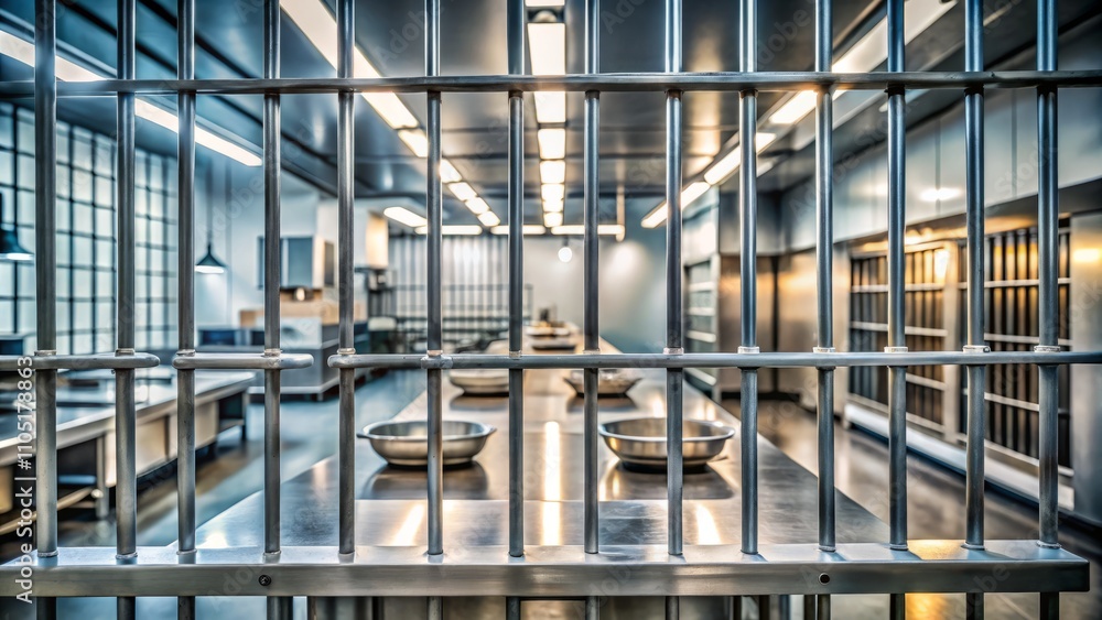 Architectural Photography of Prison Bars with a Blurred Background of a ...