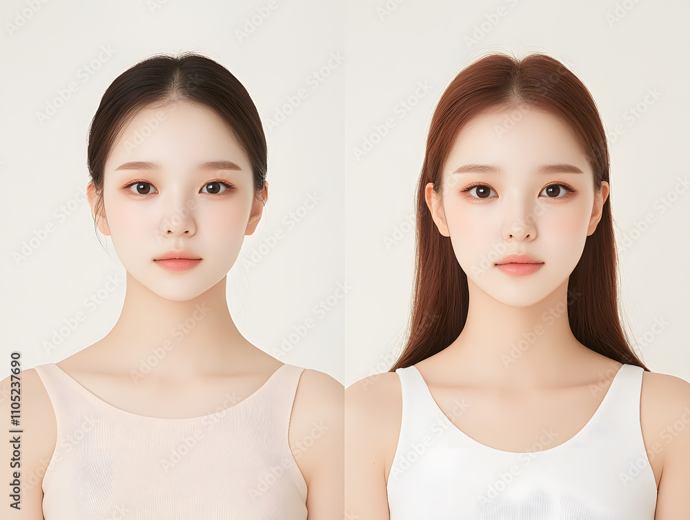 Fashion comparison of two models studio setting portrait photography ...