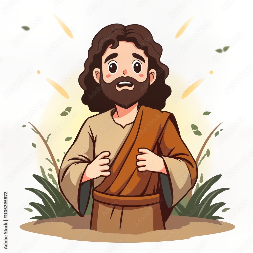 Jesus Christ depicted in moment of surprise resurrection. Illustration ...
