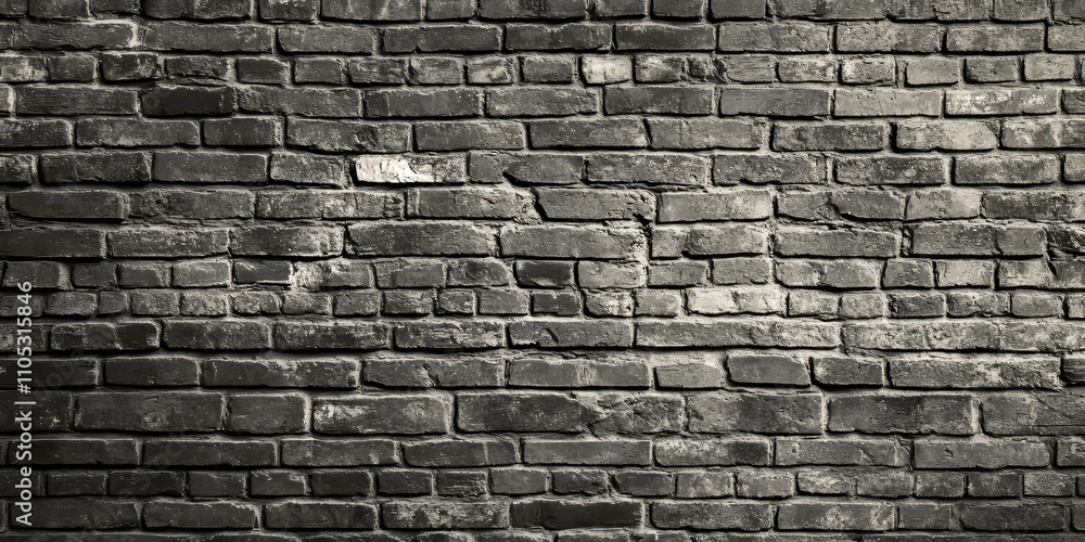 Desaturated brick wall background featuring clean black and white ...