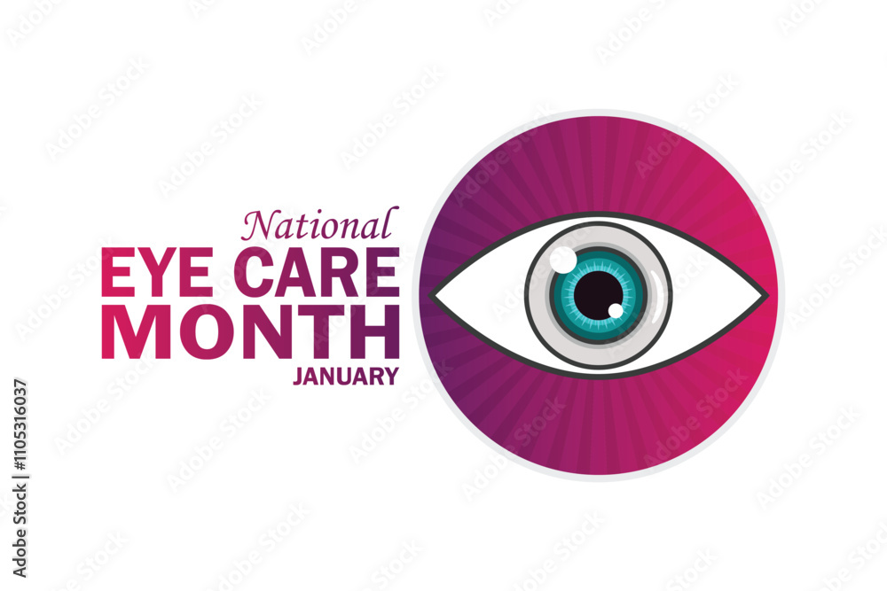 National Eye Care Month January wallpaper with shapes and typography ...