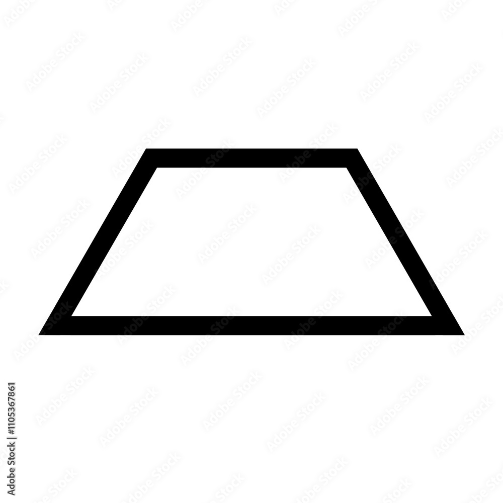 Trapezium icon in black, outline style and transparent background Stock ...