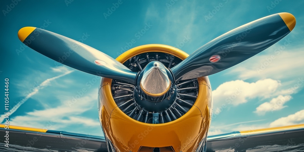 Propeller of a sports plane showcasing the intricate design and ...
