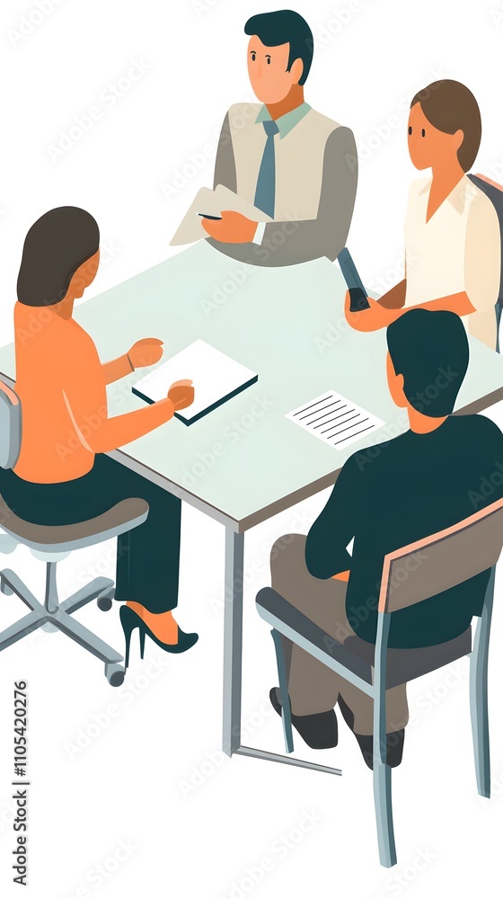 Simple clip art depicting an interview scene Stock Illustration | Adobe ...