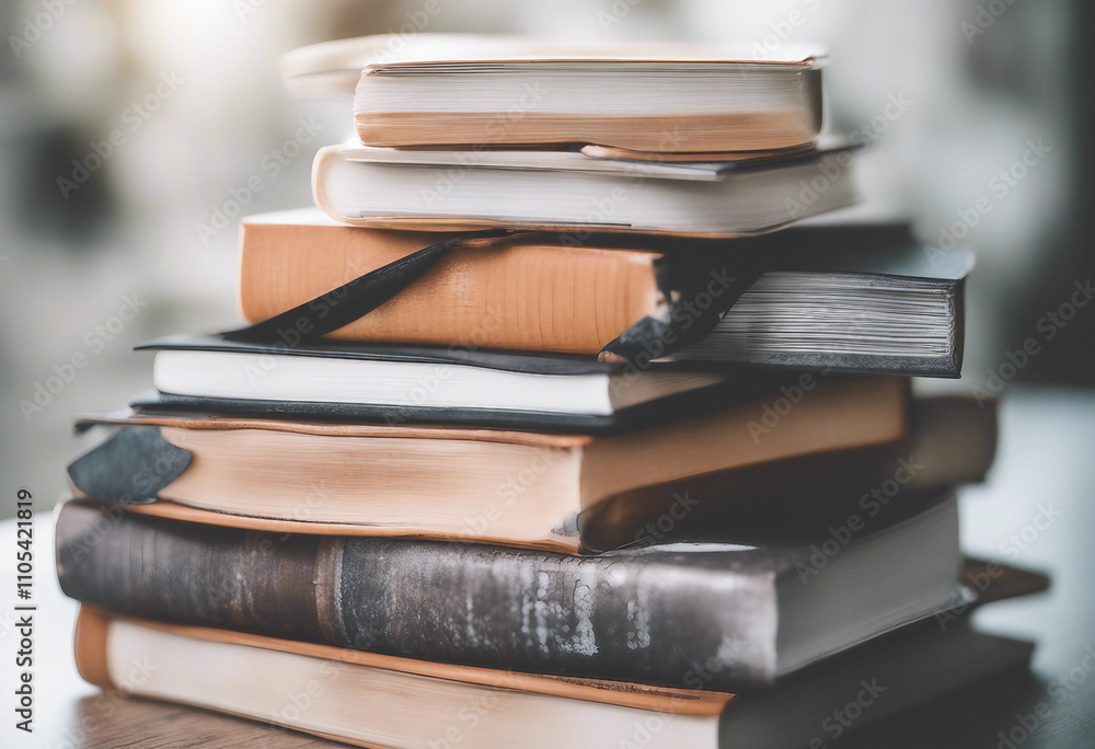 School books textbooks isolated on white transparent background element ...