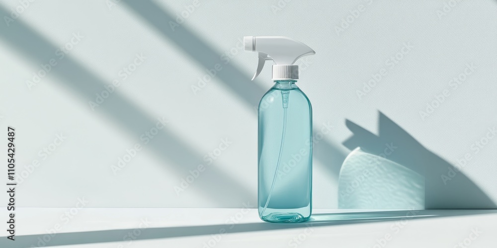 Transparent cleaning spray bottle designed for effective window ...