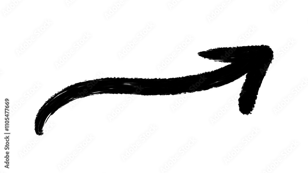 flecha aislado png dibujo a mano sin fondo marcador pincel Stock ...