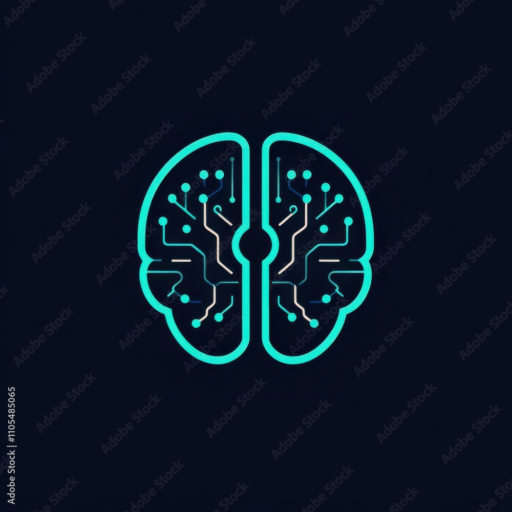 Neurotech Interface Symbol Vector Logo for Modern Brands Stock ...