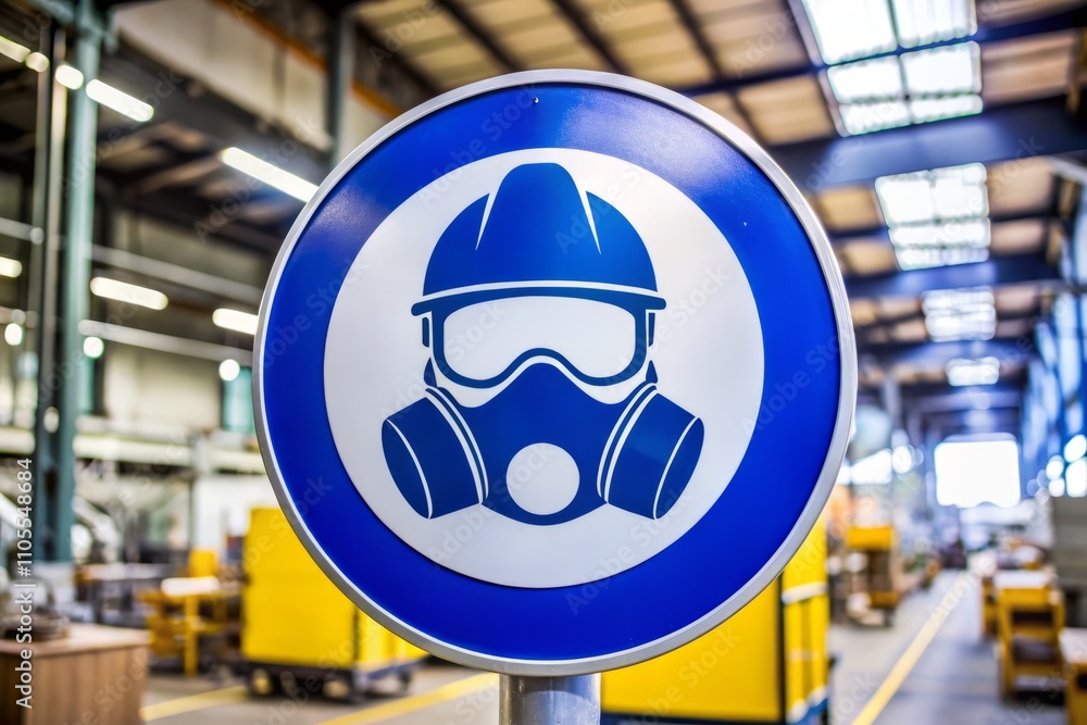 ISO Mandatory Circle Sign: Wear Full Face Respirator Symbol for Safety ...