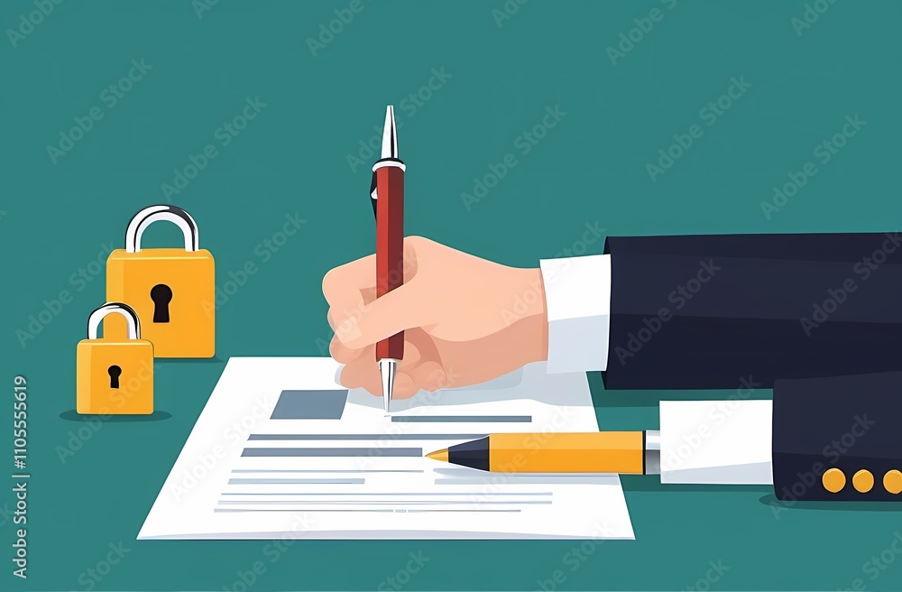 NDA, Non disclosure agreement contract signing, legal confidential ...