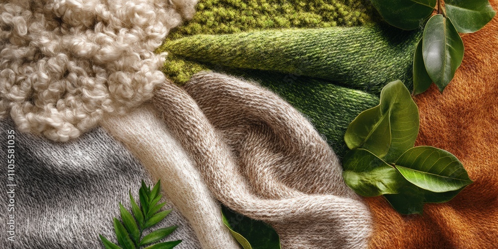 Sustainable Fiber Blends A Concept Illustration Showcasing Soft ...