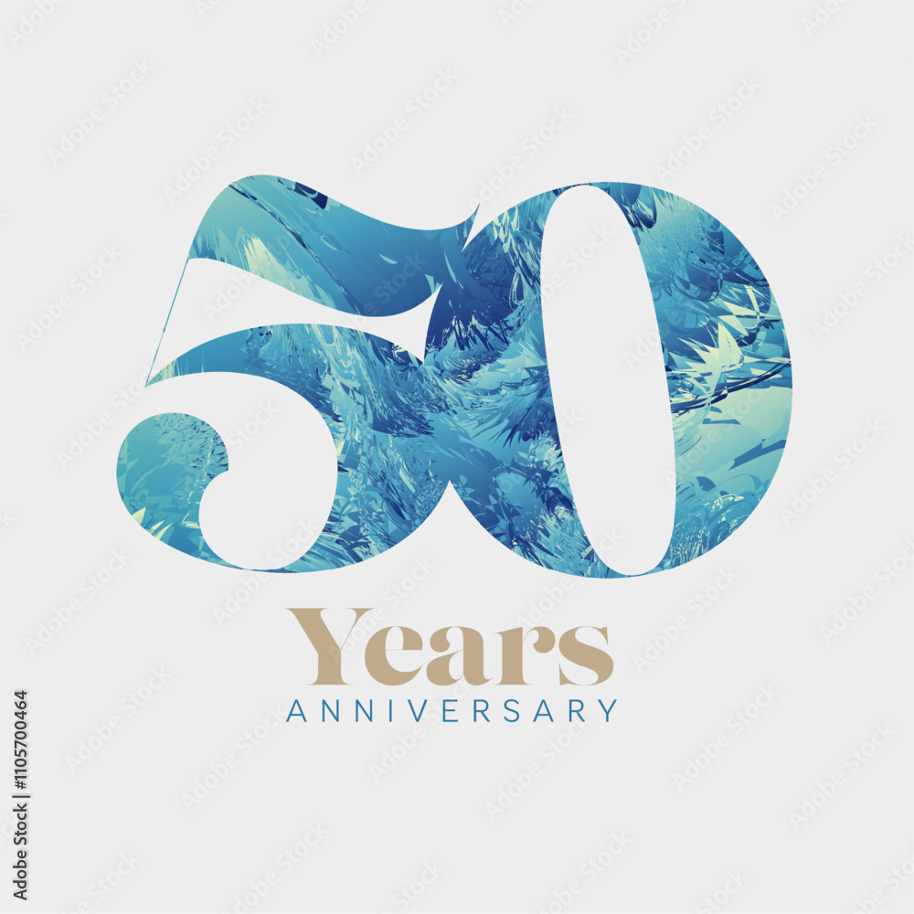 Fifty years blue anniversary card template - poster template of ...