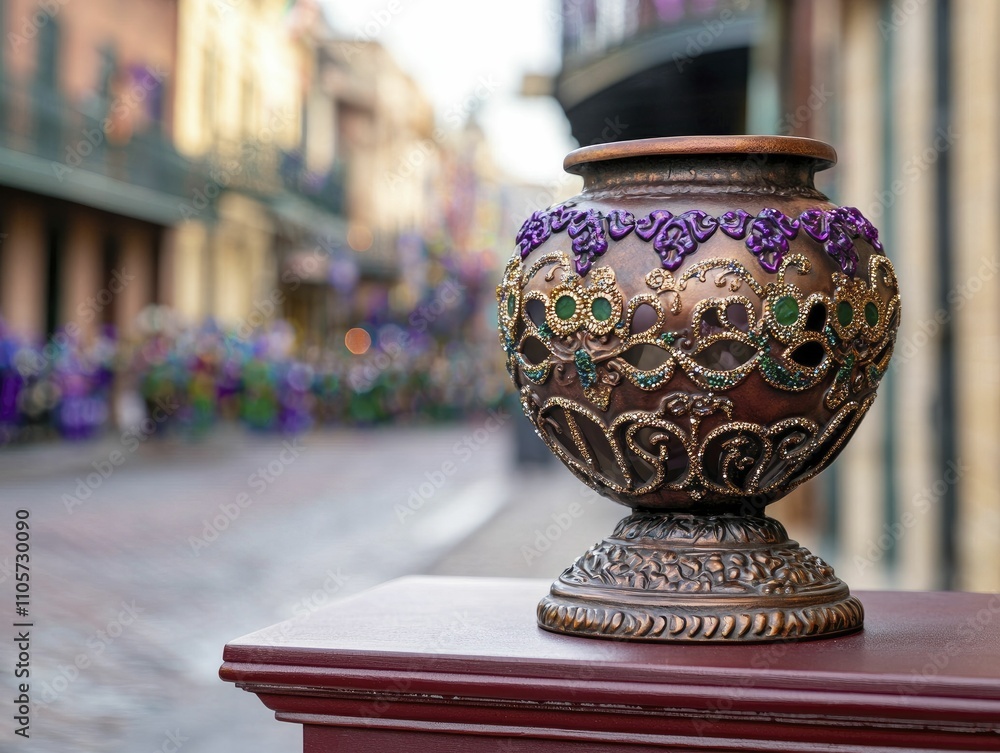 Mardi Gras cultural heritage showcase featuring deep red and antique ...