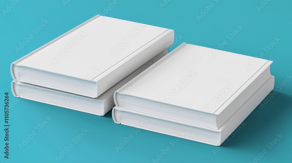 Clean the front and back cover templates of a 3D white book mockup ...