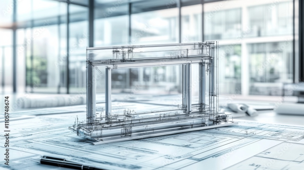 3D Illustration of Silver PVC Metal Window and Door Aluminum Frames ...