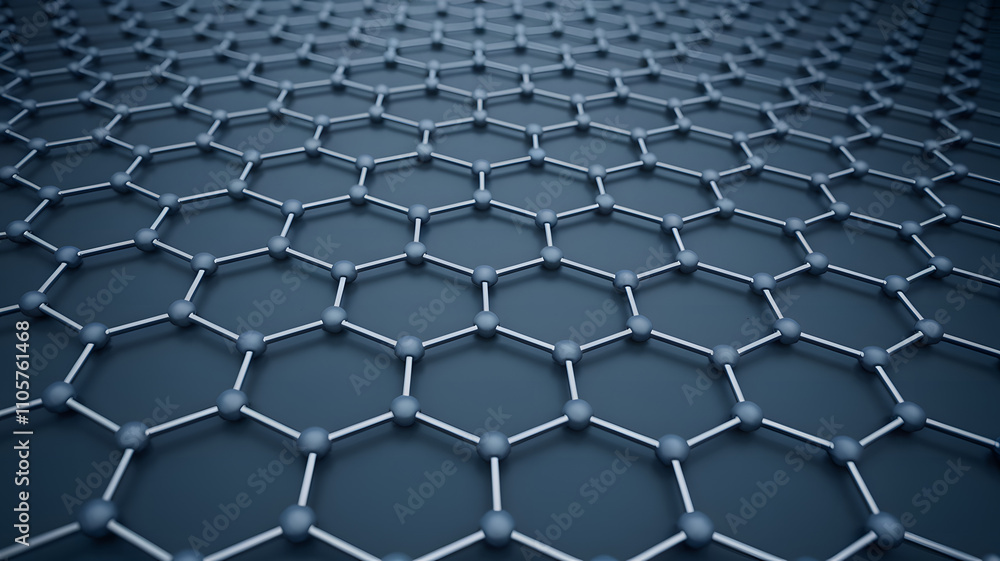 Microscopic view of graphene structure revealing intricate atomic ...