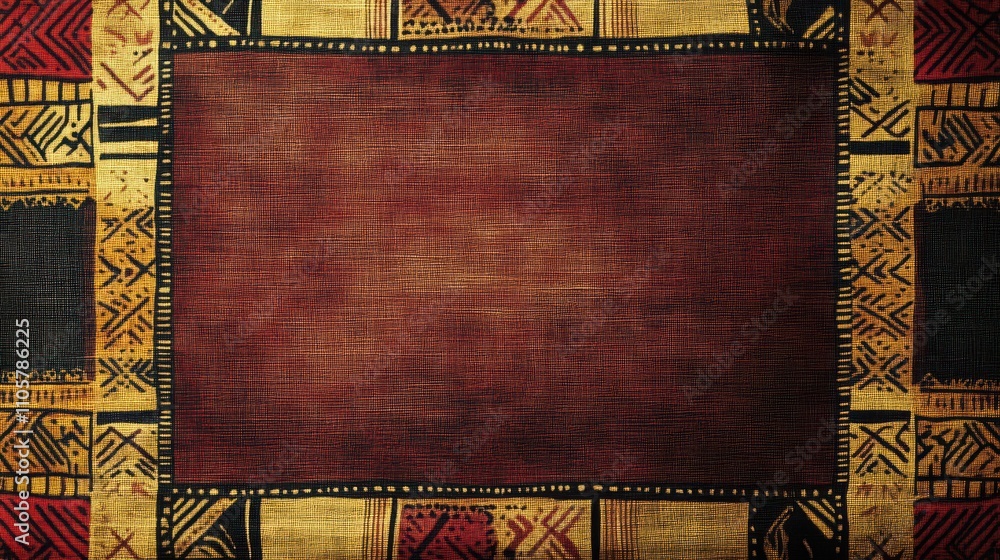 Ilustración de Stock Kwanzaa Border Frame: Traditional African Kente ...