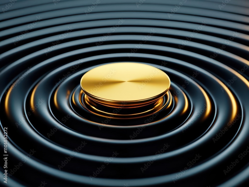 Cymbals with sound ripples, surreal design, 3D illustration Stock ...