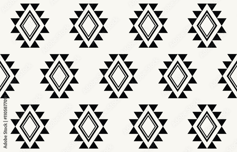 Ethnic tribal Aztec black and white background. Seamless tribal pattern ...