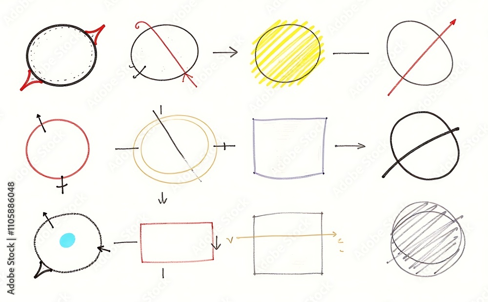 Super set different shape hand drawn arrows. Doodle style curved and ...