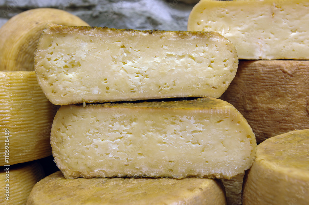 Pecorino di Farindola typical sheep cheese produced in Abruzzo by the ...