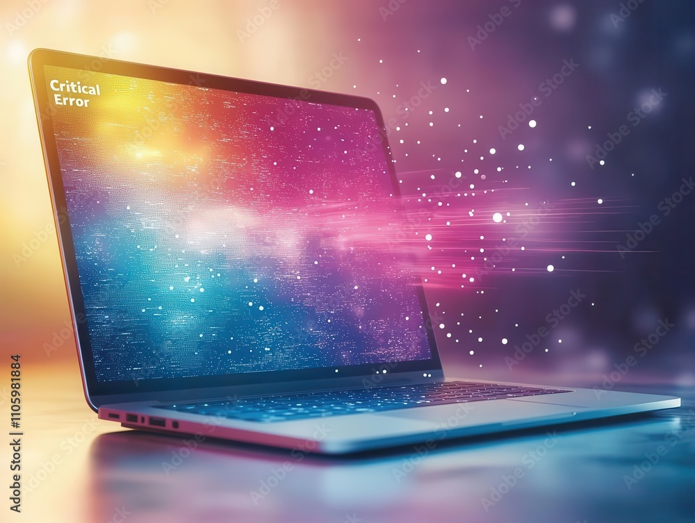 Blue screen of death overlay on a laptop, dramatic lighting, captioned ...