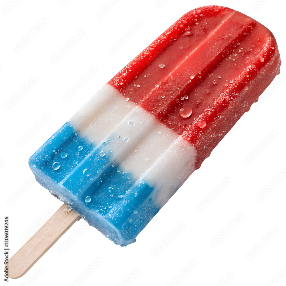 Red, White, and Blue Popsicle on a Stick Isolate On Transparent ...