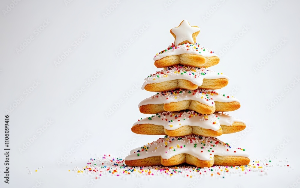Cookie Christmas Tree â?“ A stack of star-shaped cookies arranged to ...