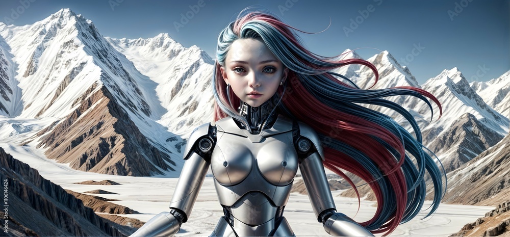 modern anime style robot, sleek and powerful anime inspired robot with ...