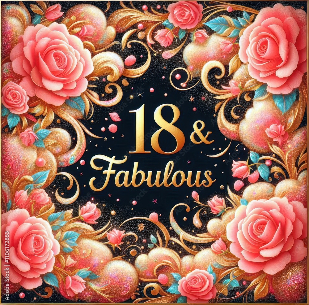 Elegant design featuring pink roses and gold accents for a fabulous ...