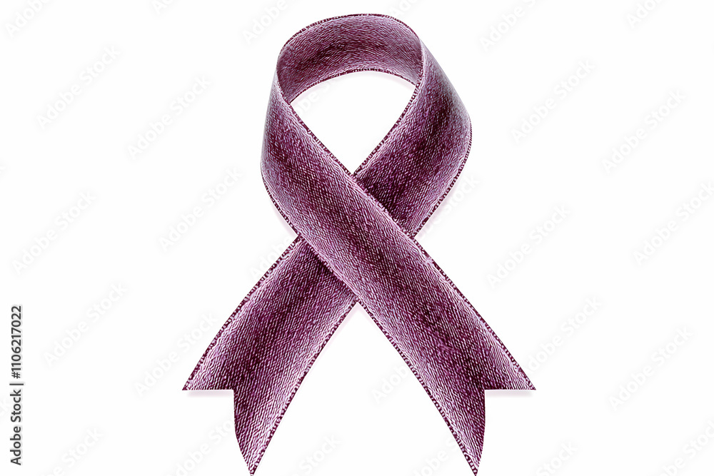 Awareness ribbon in vibrant purple color symbolizing support for ...