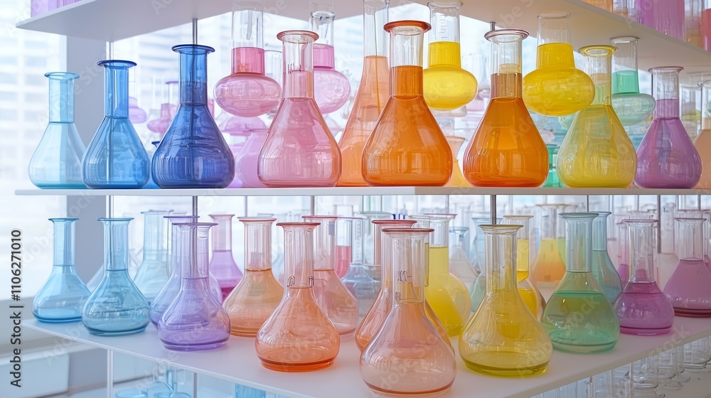 Laboratory glassware stack featuring separatory funnels and burettes ...