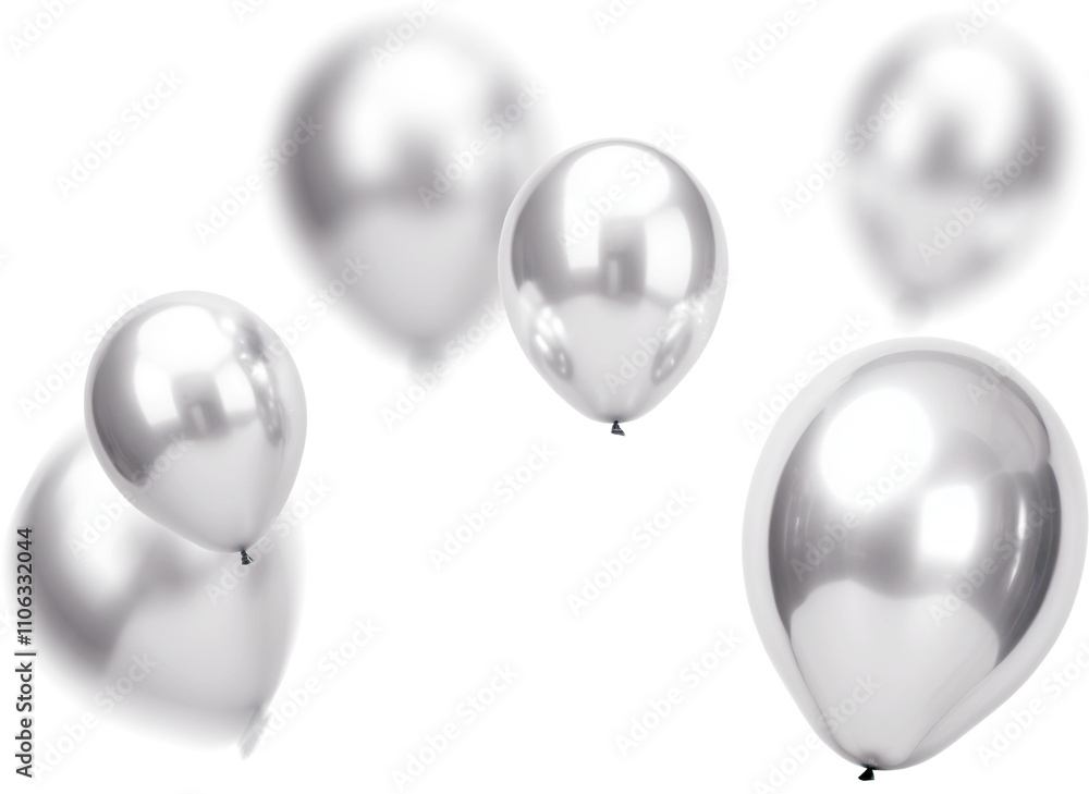 Silver Balloons Clipart, Photo Overlays Stock Photo | Adobe Stock