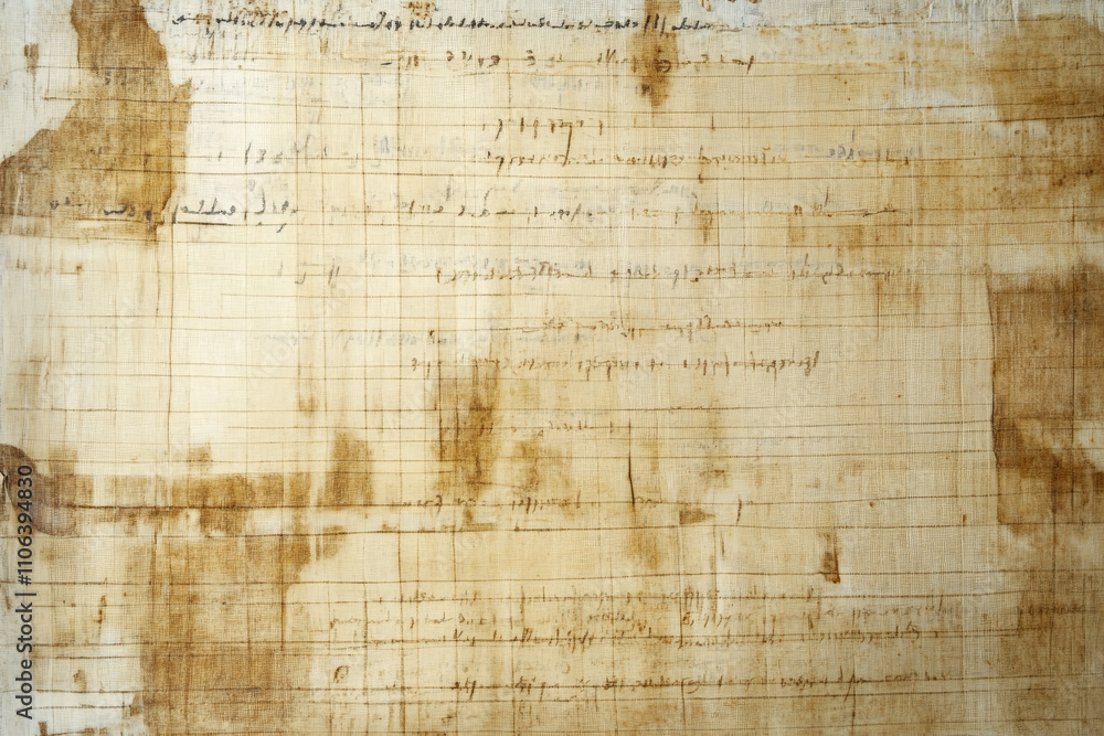 Ancient papyrus texture, faded beige with visible fibers and faint ...