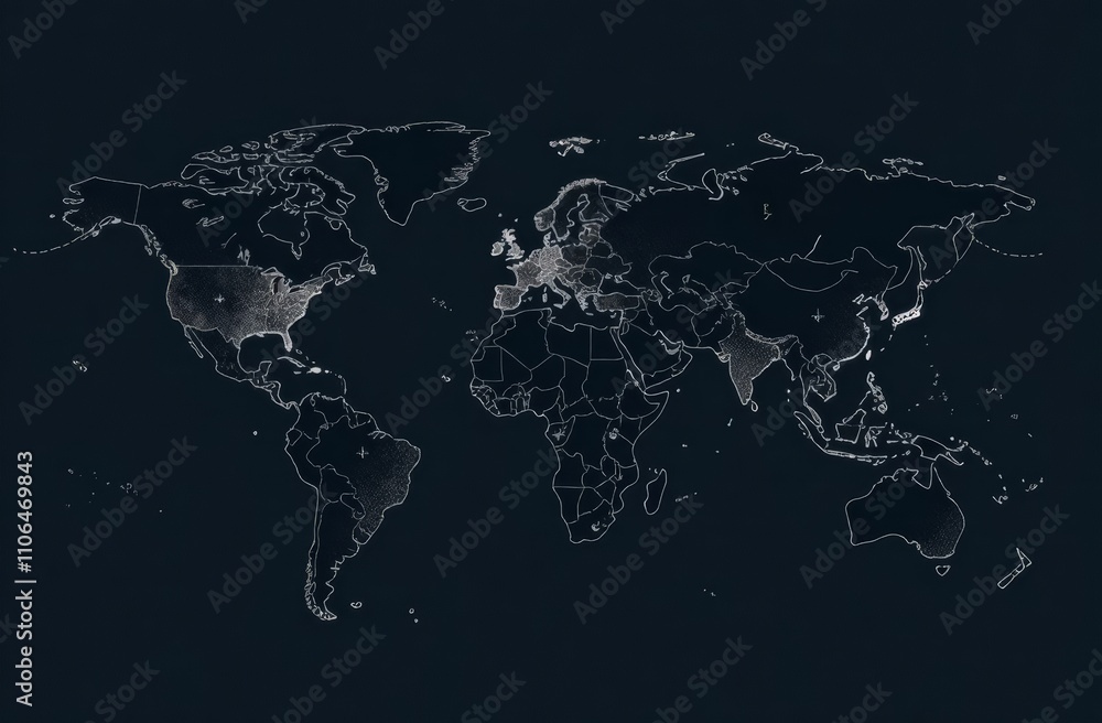 This visual represents a map of the world showing areas of light at ...