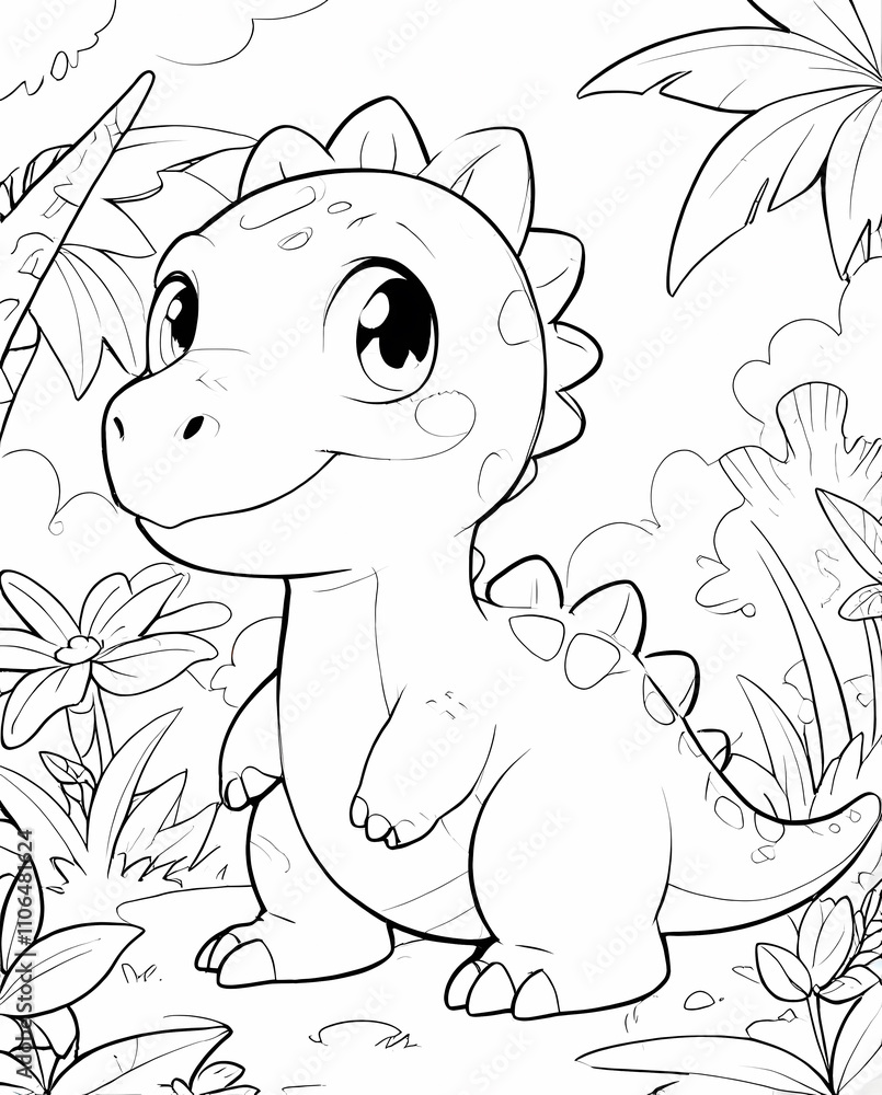Fun and Simple Dino Drawing for Kids to Color and Learn New Dino Facts ...