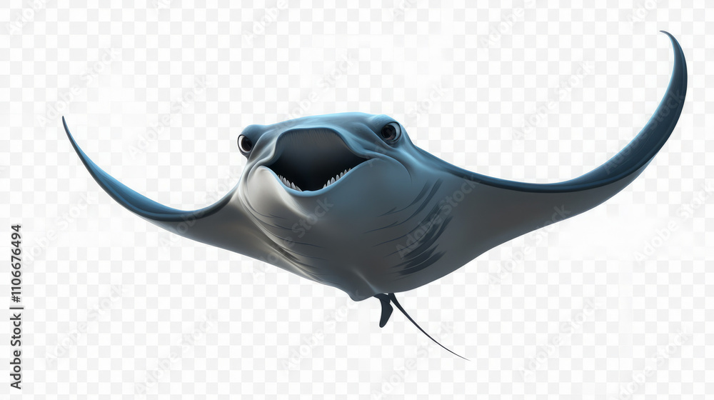 Cartoon Manta Ray: A Fun and Friendly Underwater Character Stock Photo ...
