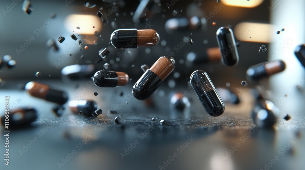 Explosive capsule release laboratory setting 3d animation digital ...