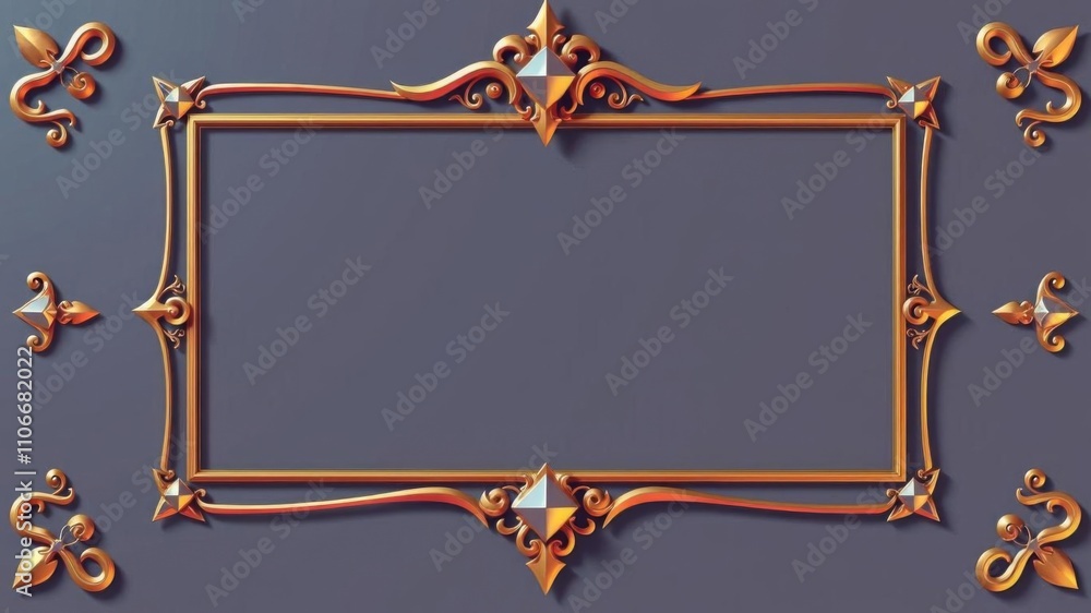 Ornate medieval style UI frames with royal GUI bars and glossy borders ...