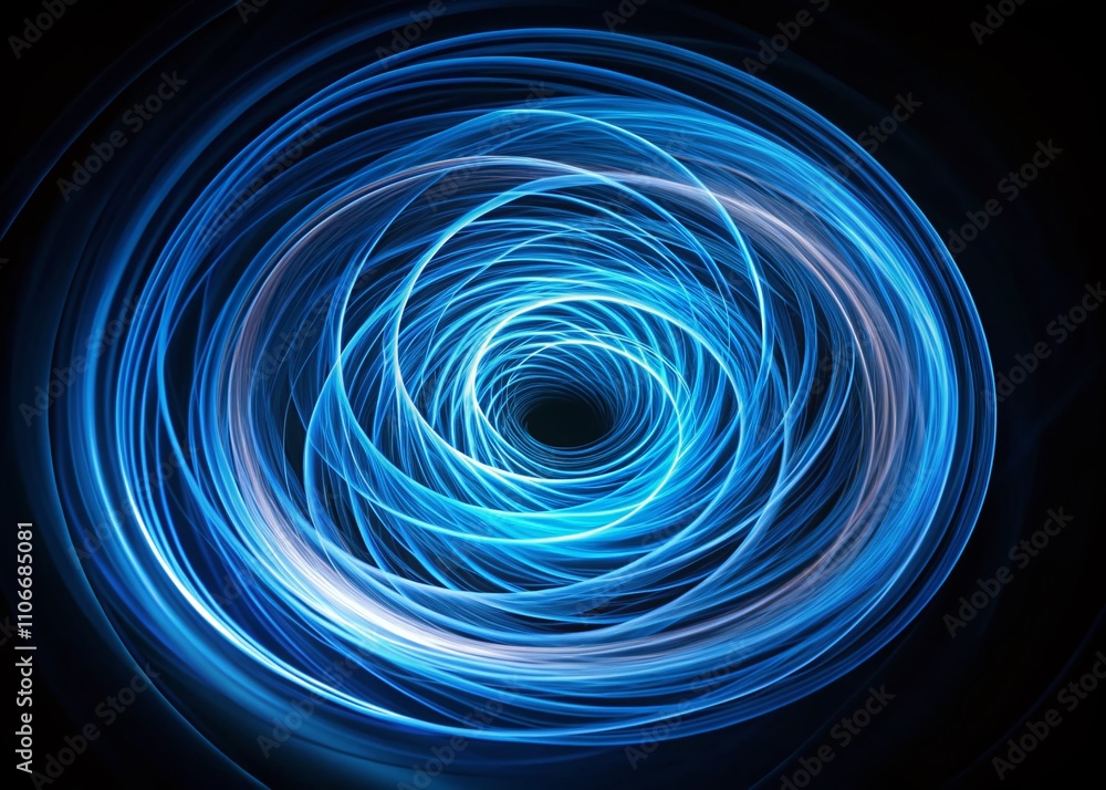 Captivating Blue Spiral of Interconnected Lines on Dark Backdrop ...