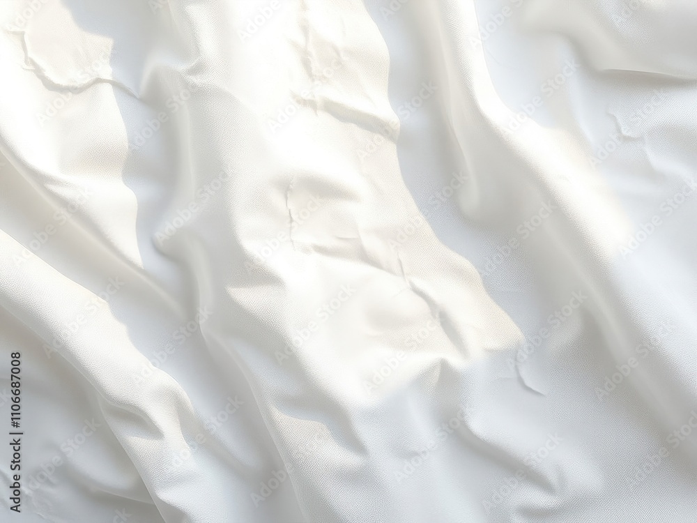 Pure white cotton fabric with a textured brush stroke for photo editing ...