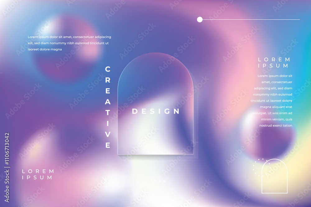 Morph Background Soft Gradient Colors with Window Shape Glass Effect ...