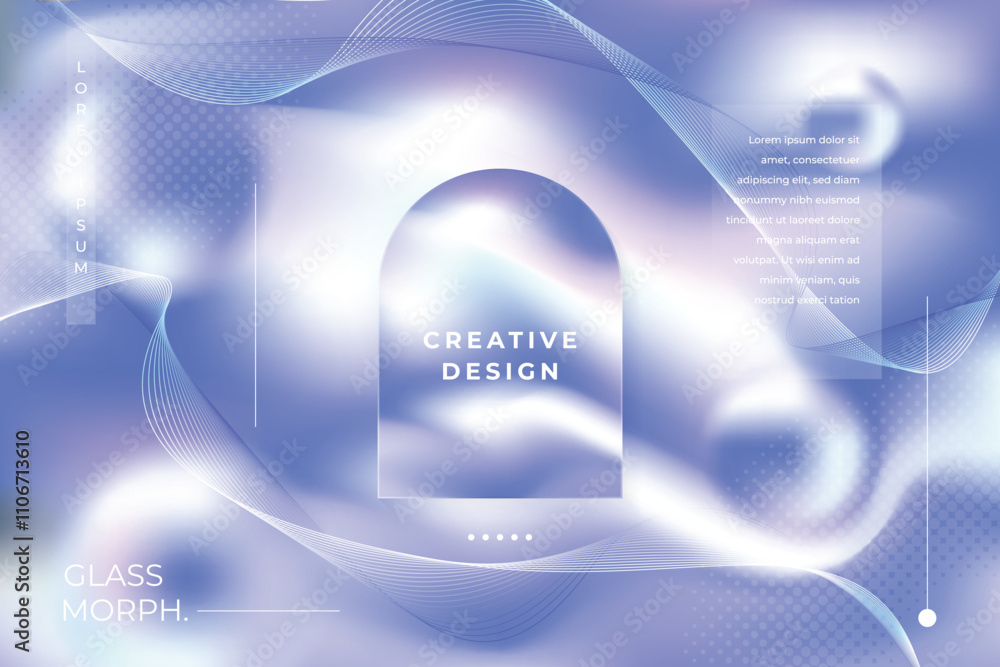 Morph Background Soft Gradient Colors with Window Shape Glass Effect ...