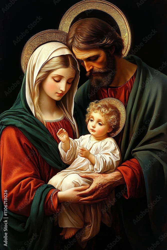 Holy Family Virgin Mary Saint Joseph Infant Jesus Traditional Catholic ...