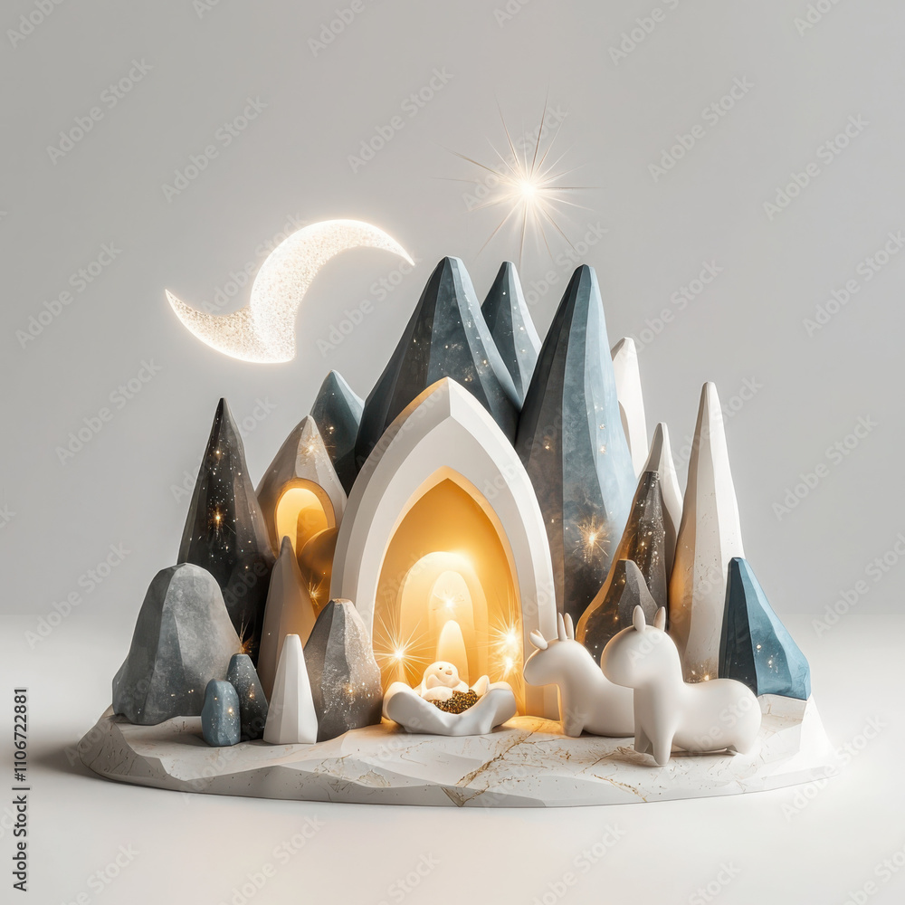 Creating whimsical sculptural nativity figures in a soft muted color ...