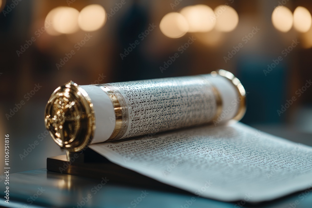 Religious scroll, Torah representing central religious document of ...