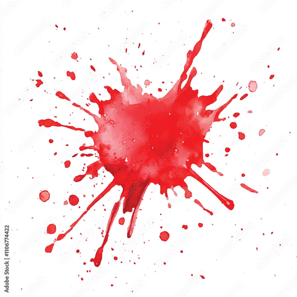 Red splash watercolor clipart illustration Stock Vector | Adobe Stock