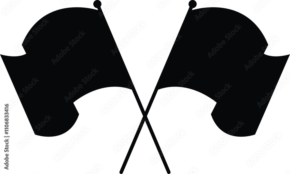 two crossed color guard flags black color guard flags ai eps vector ...